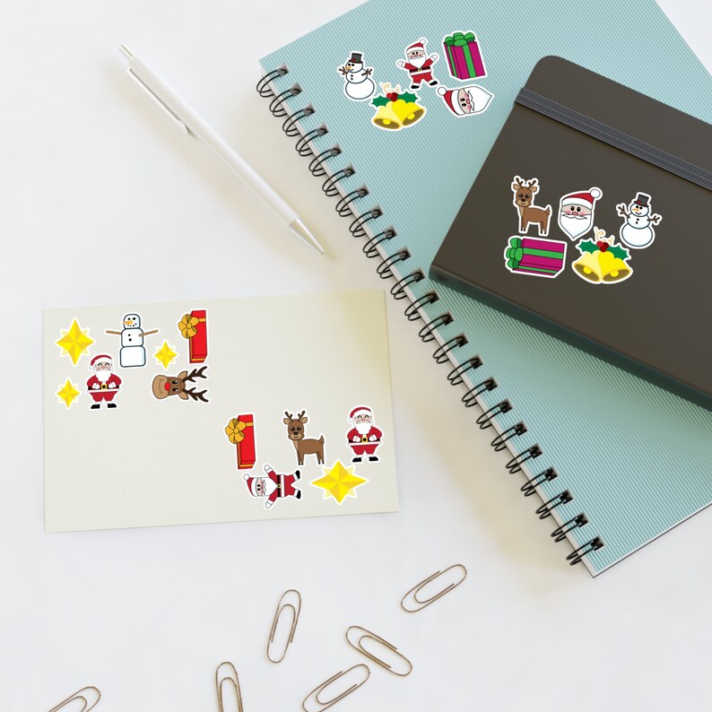 Adorable Christmas Stickers Sheet for Holiday Crafts Festive Holiday ...