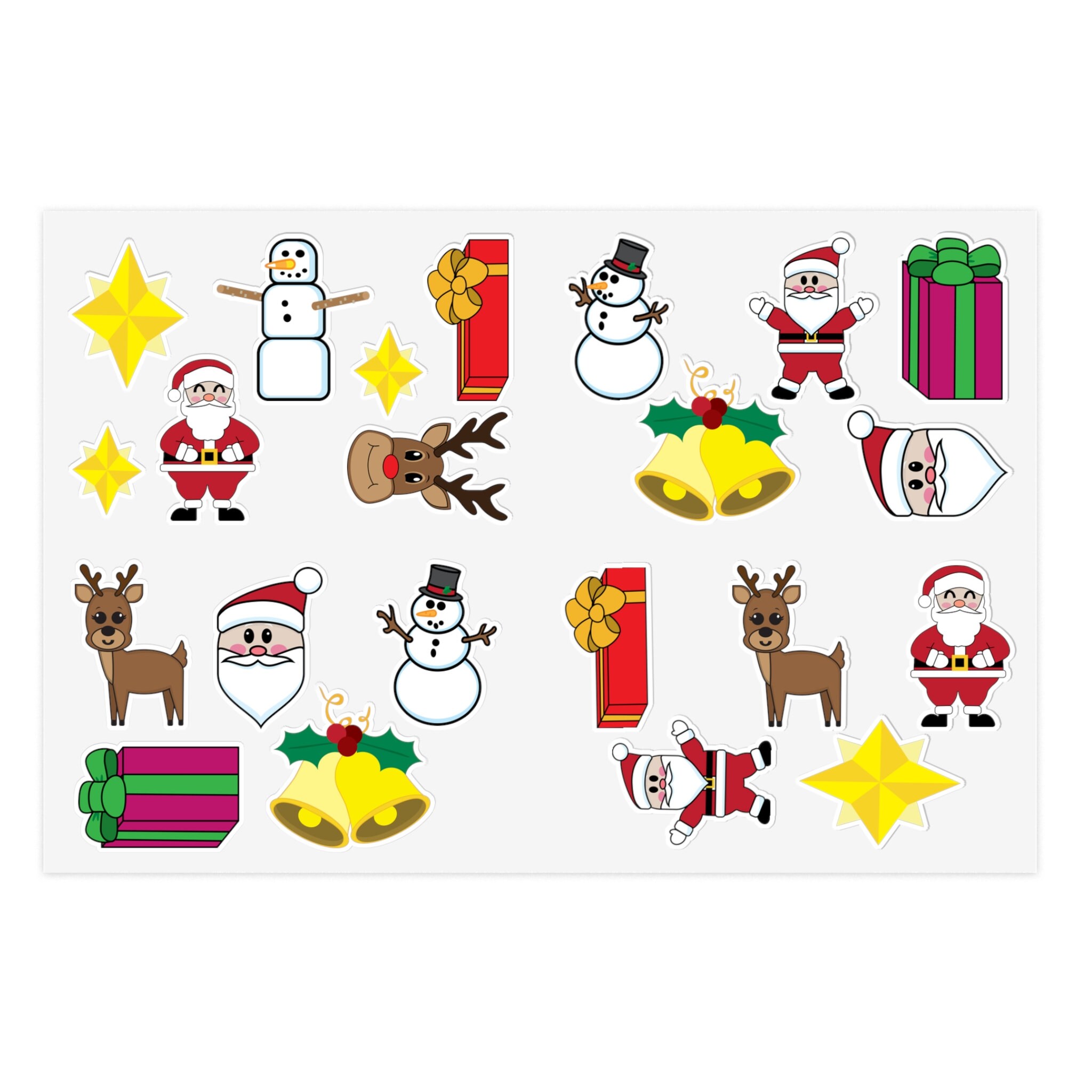 Adorable Christmas Stickers Sheet for Holiday Crafts Festive Holiday ...