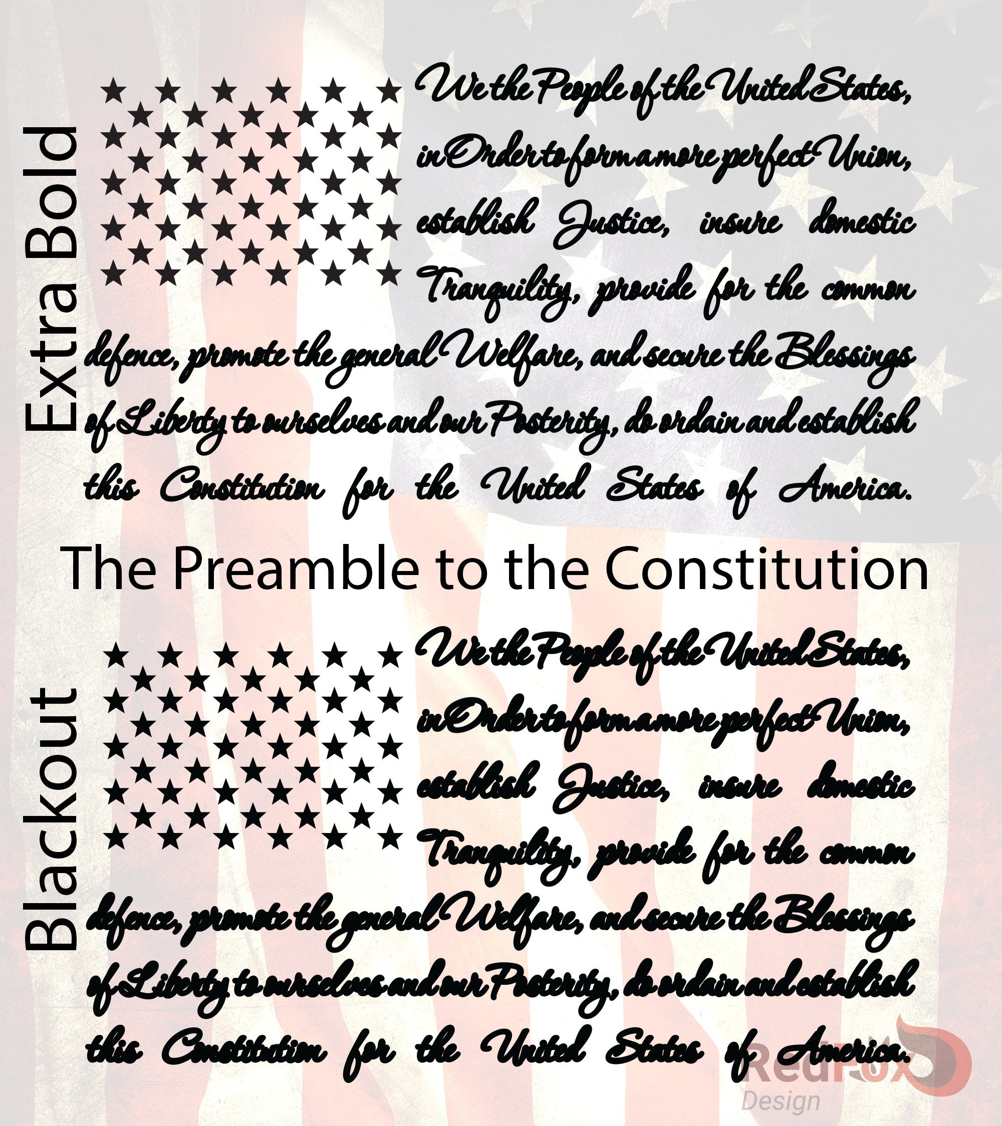 US Flag America Pledge of Allegiance Preamble Constitution | Etsy
