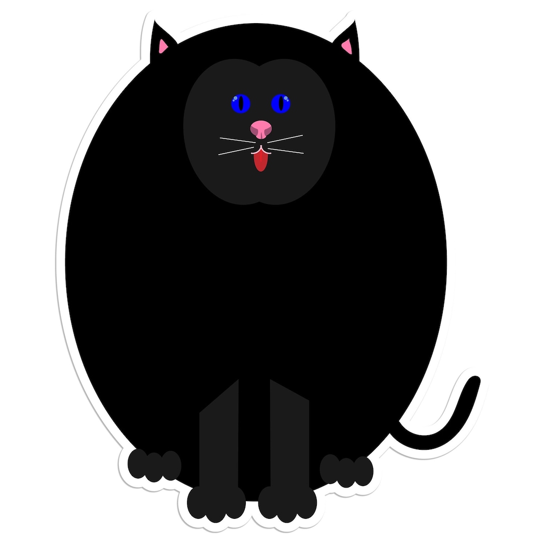 Black Cat Sticker - Cat Vinyl Sticker for Laptops, Cars, Water Bottles ...