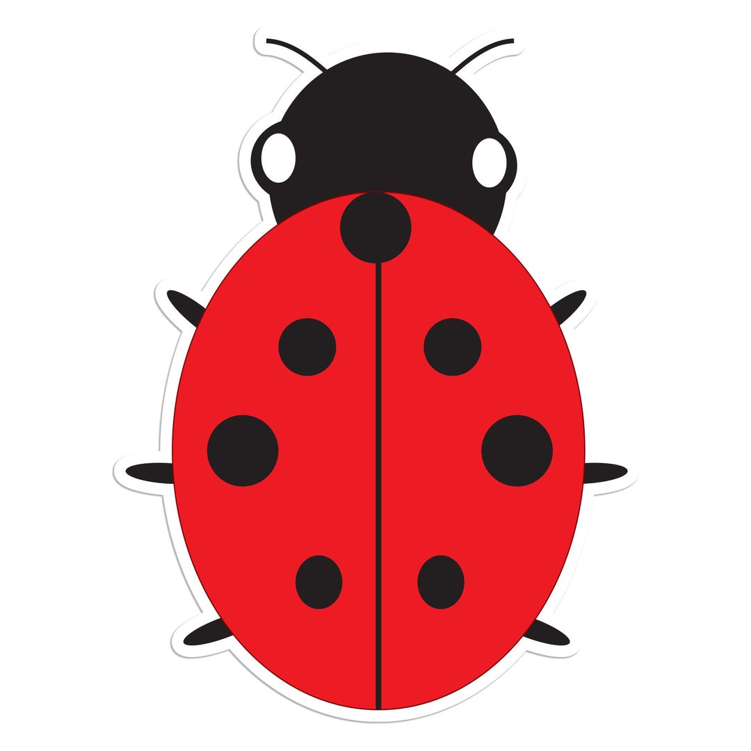 Ladybug - Top View - Vinyl Sticker for Laptops, Cars, Water Bottles ...