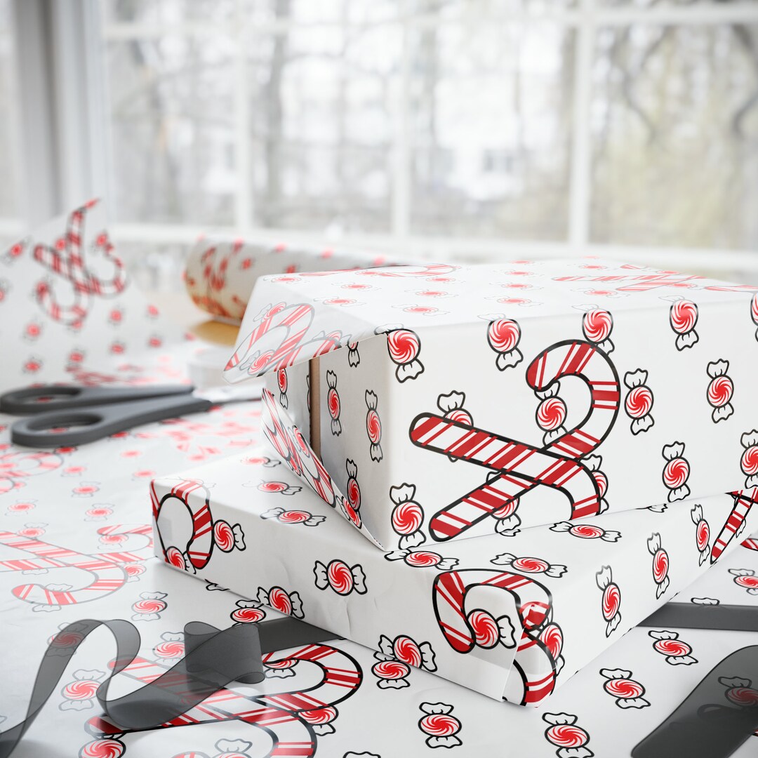 Peppermint Candy Cane Wrapping Paper - DIY Wrapping - Gifts for Her - Etsy