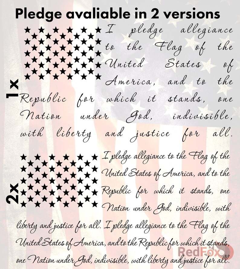 US Flag America Pledge of Allegiance Preamble Constitution | Etsy