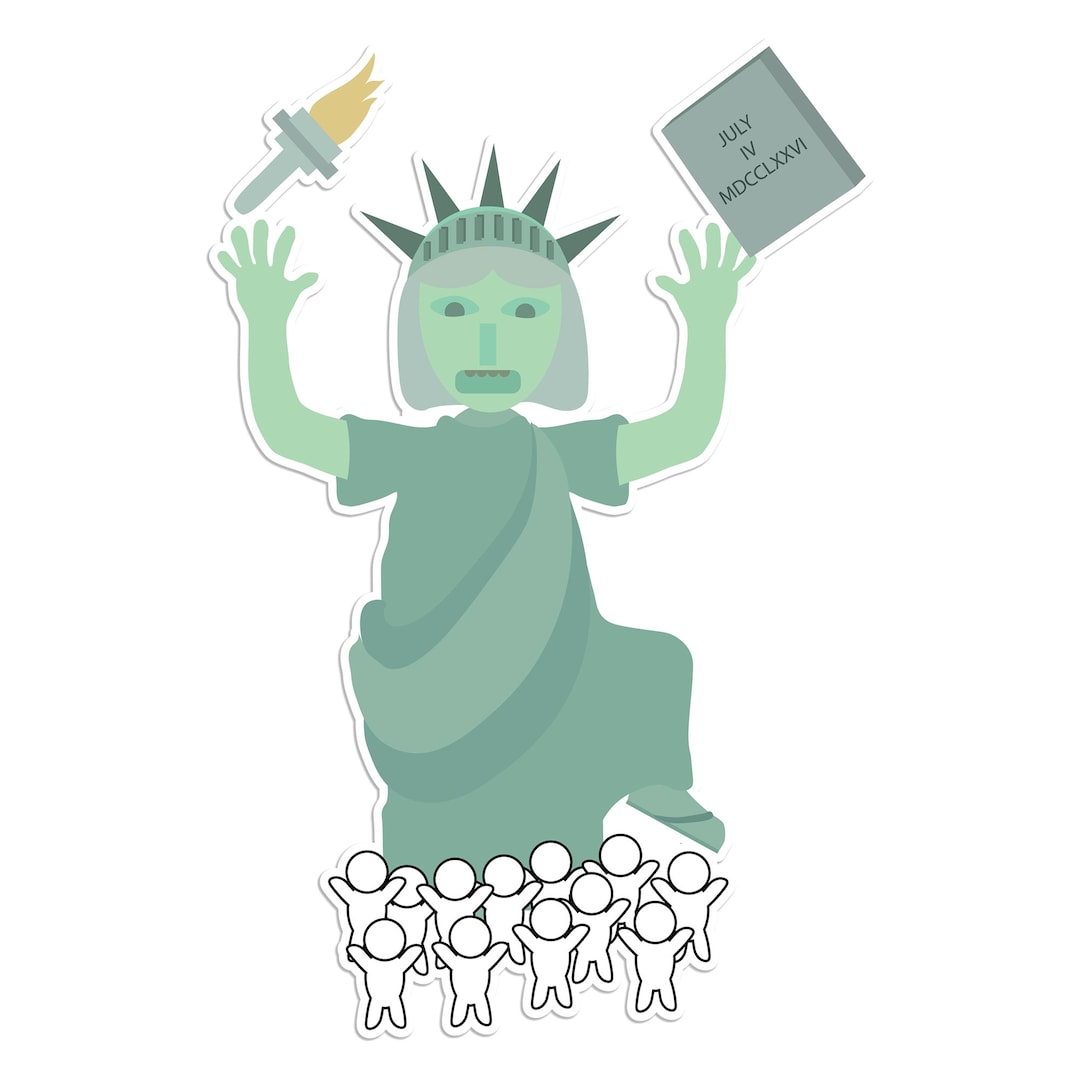 Statue Sticker Rushing Crowd - Vinyl Sticker for Laptops, Cars, Water ...