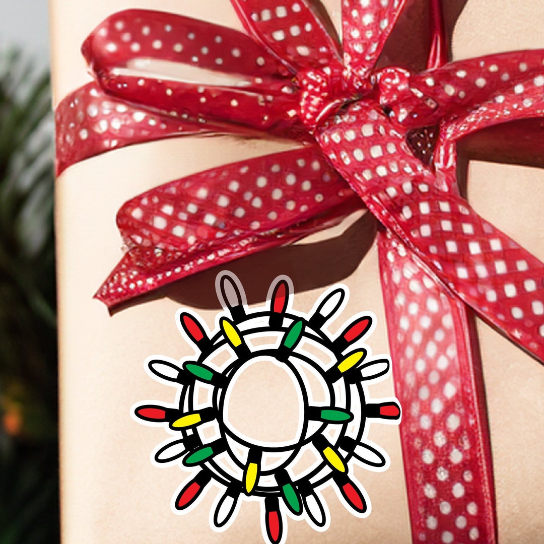 Christmas String Lights Sticker in Classic Holiday Colors - Red, White ...