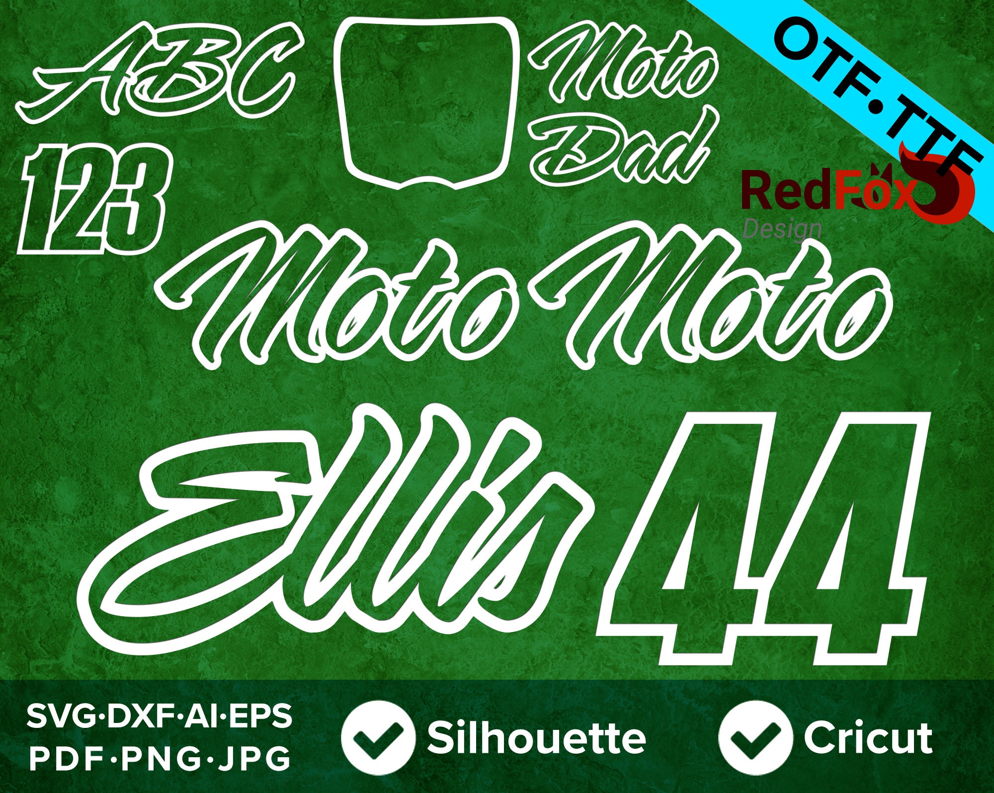 MX Moto Moto Round Font Svg Letters Numbers - Plate Dad Mom Sis Bro Fam ...