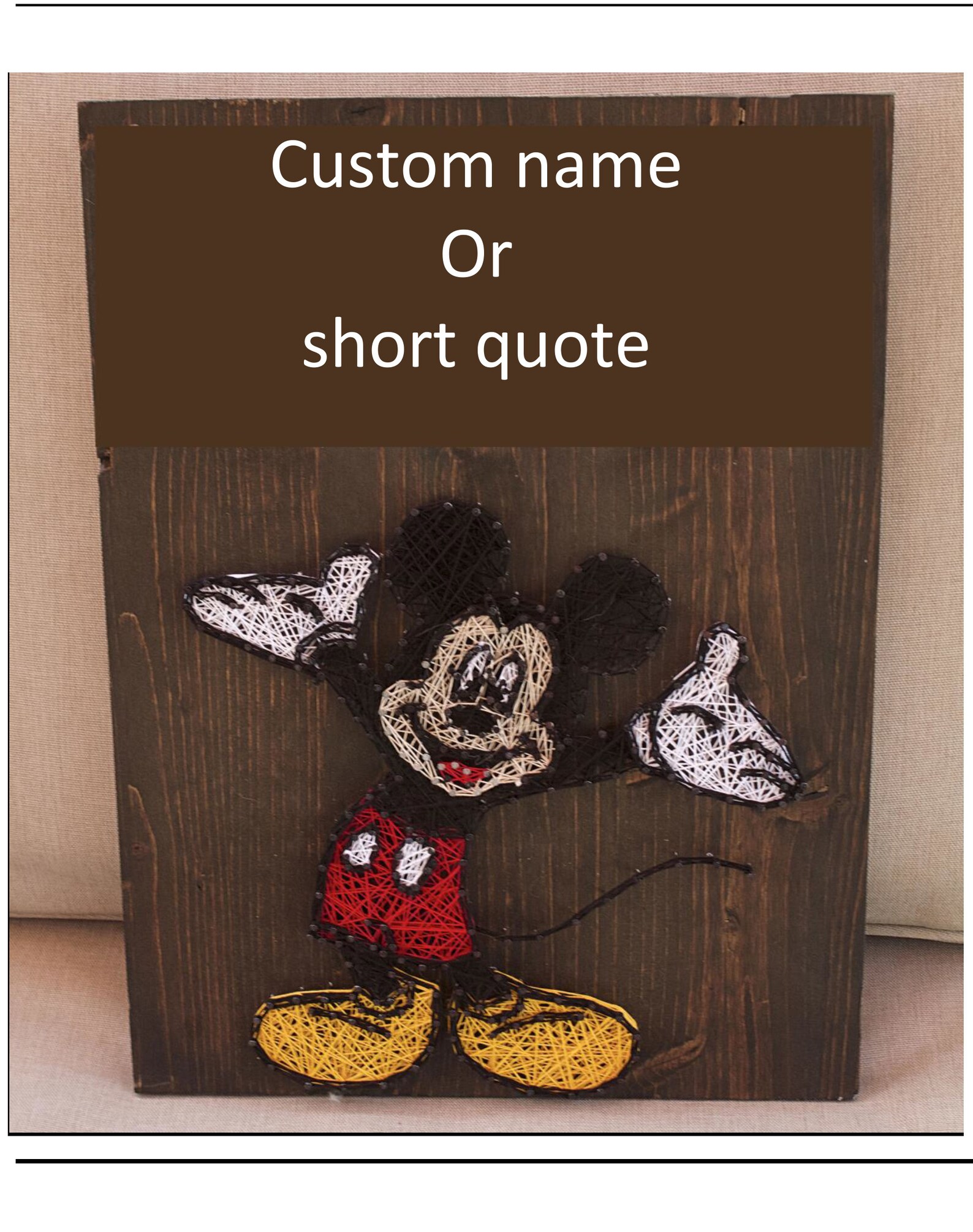 Custom Name/quote Mickey Mouse String Art Disney Gifts - Etsy
