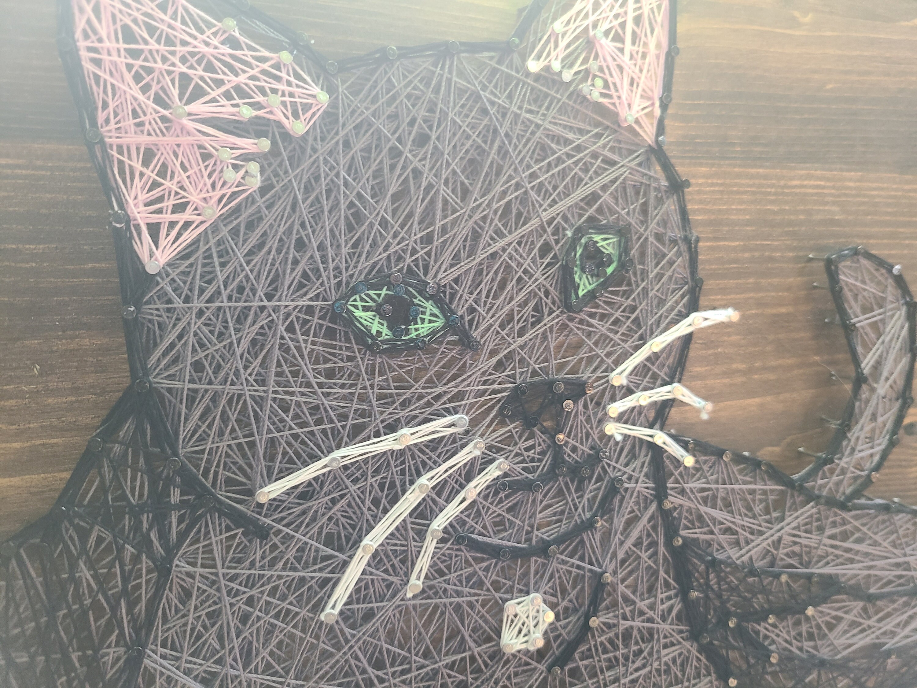 Cat String Art Grey Cat Black and White Cat Kitten Cat - Etsy