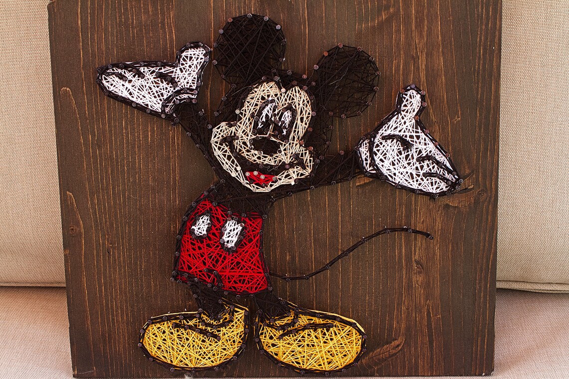 Custom Name/quote Mickey Mouse String Art Disney Gifts - Etsy