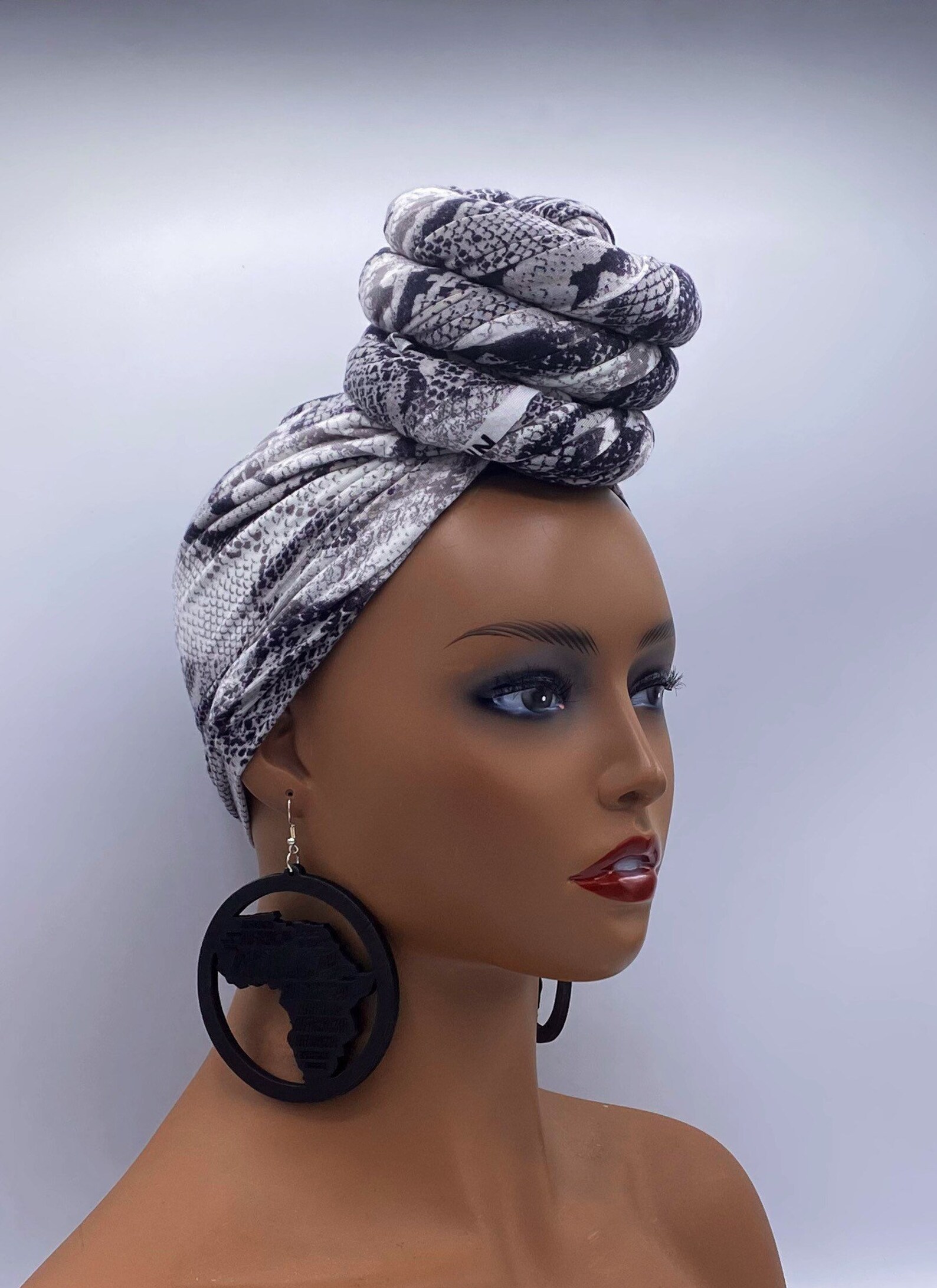 Snake Skin Stretch Head Wrap Jersey Head Wrap Snake Skin - Etsy