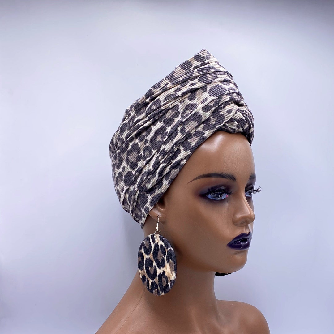 Snow Leopard Stretch Head Wrap - Jersey Head Wrap - Floral Scarf ...