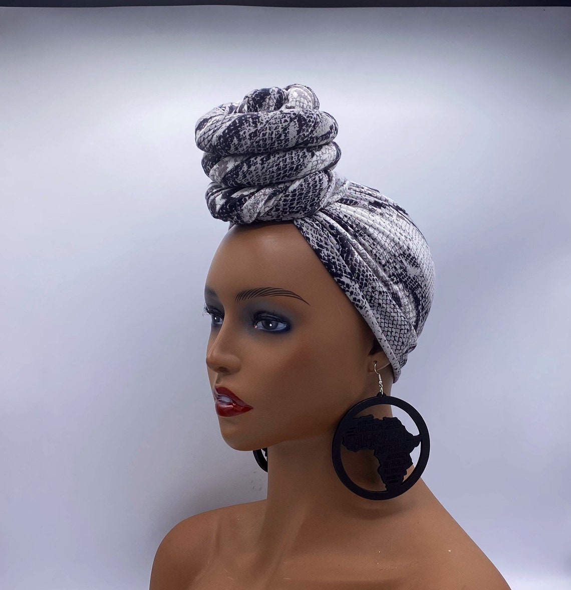 Snake Skin Stretch Head Wrap Jersey Head Wrap Snake Skin | Etsy