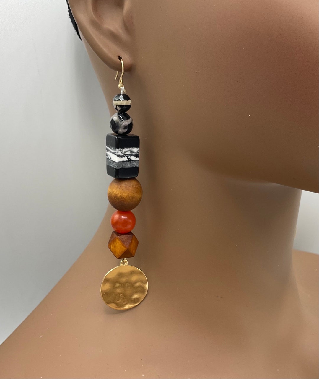 Wooden African Earrings Laser Cut Wood Earrings Afrocentric Large Big ...