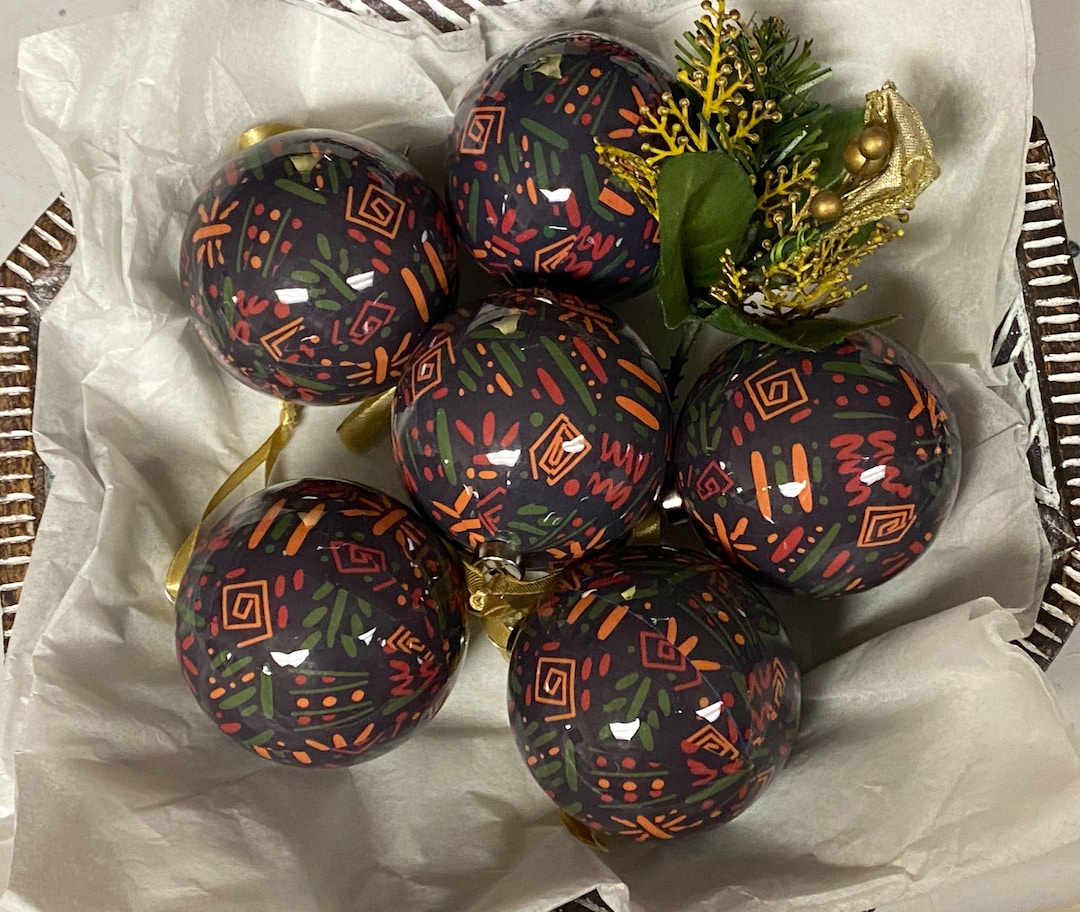 African Print Ornaments - African Ornaments - African Decor - African ...