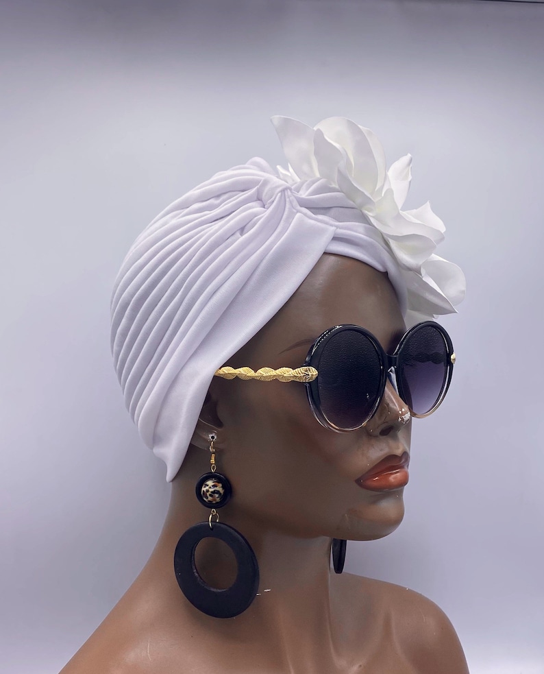 PRE-TIED Stretch Head Turban Jersey Head Wrap White - Etsy