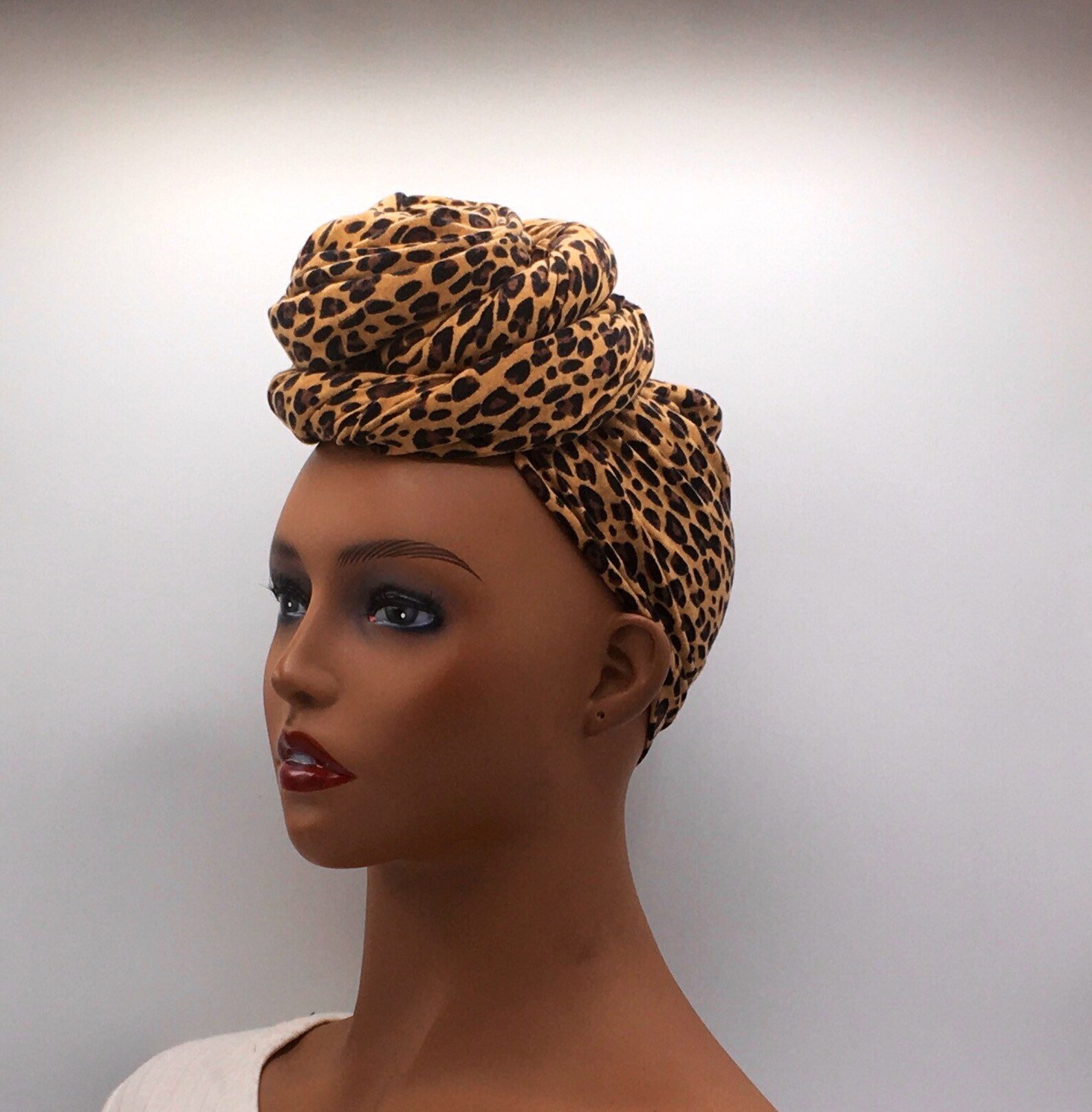 Cheetah Stretch Head Wrap Jersey Head Wrap African Scarf | Etsy