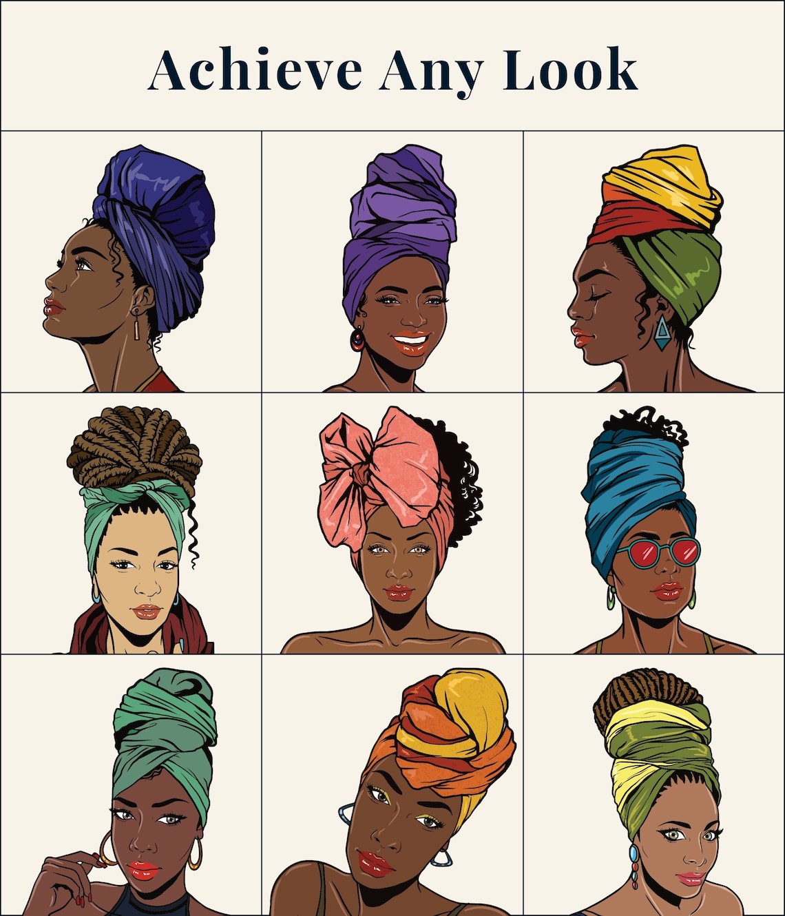 Green & Gold Head Wrap African Turban African Scarf Head | Etsy