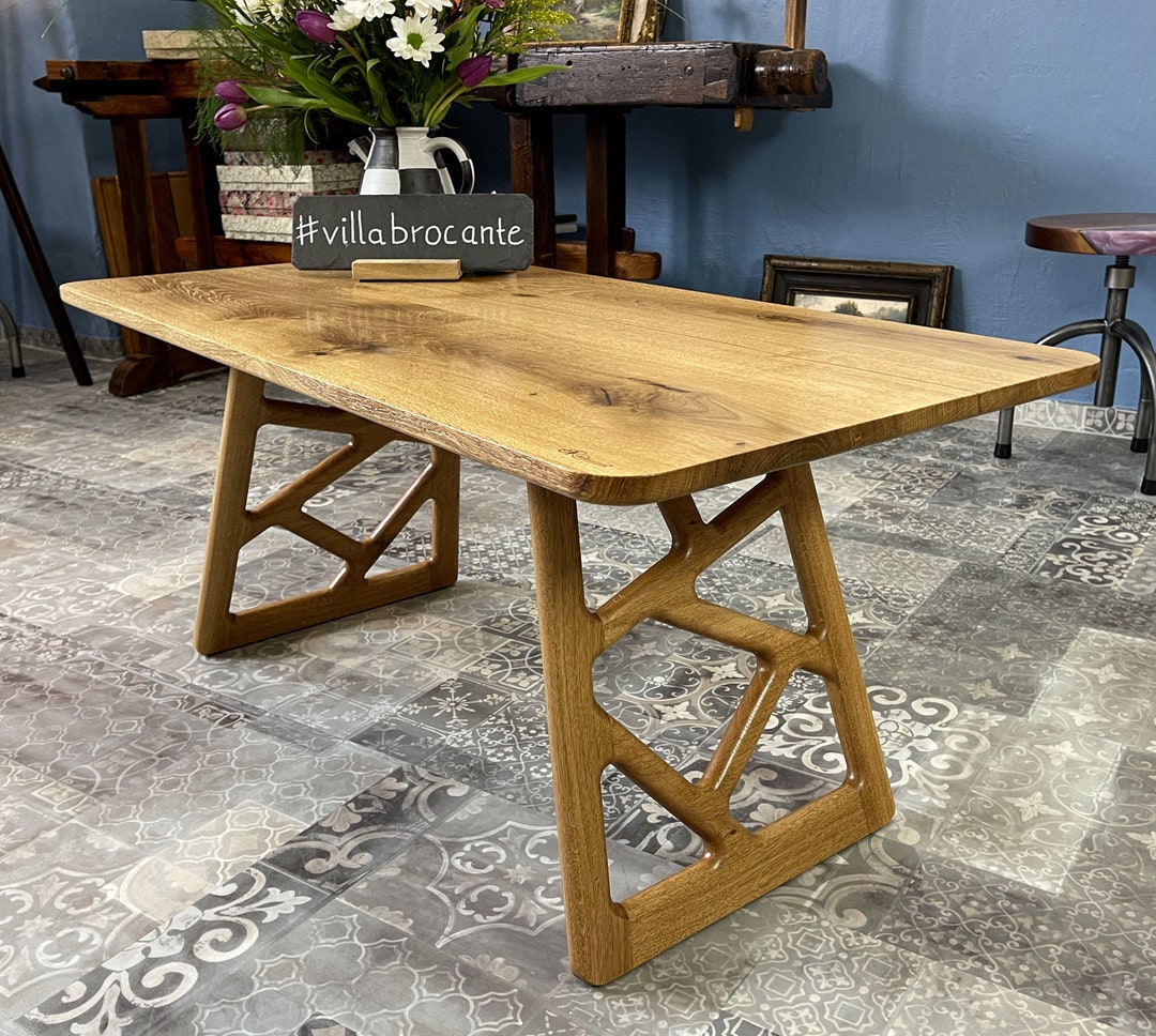 Coffee Table jaroh Made of Solid Wild Oak in Elegant Design - Etsy