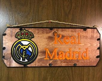 Real Madrid Wood Sign - Etsy