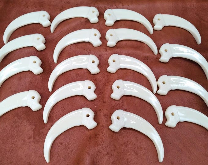 4" Replica Plastic Grizzly Bear Claws ~ White / Polar / Black Bear ~ 18 ...