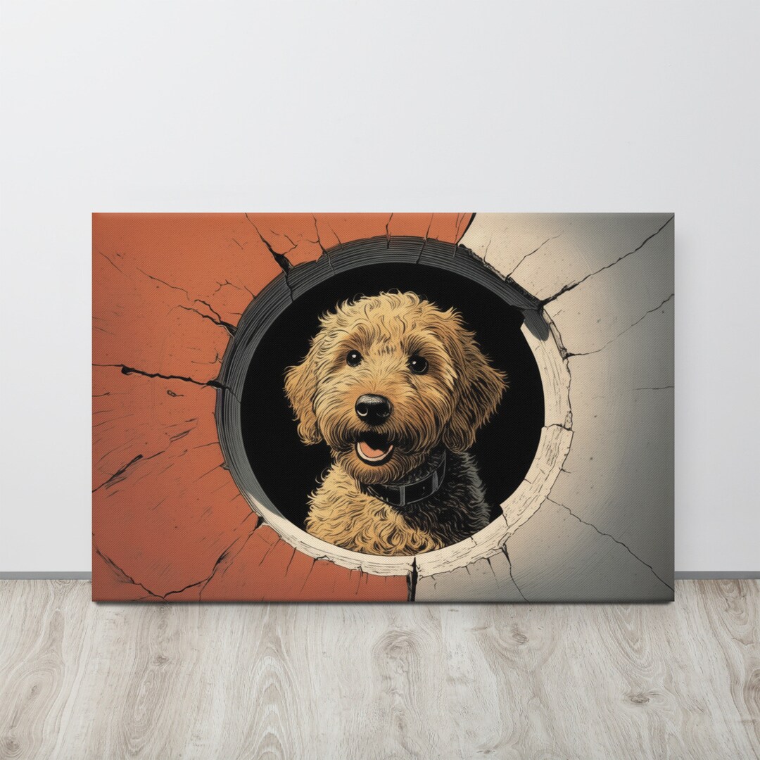 Cute Goldendoodle Canvas Print - Etsy
