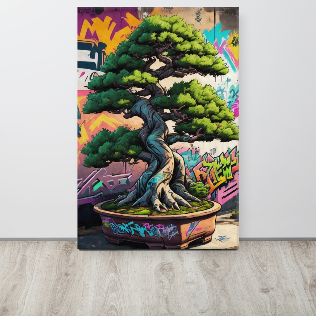 Bonsai Canvas Print 24x36 Inch - Graffiti - Etsy