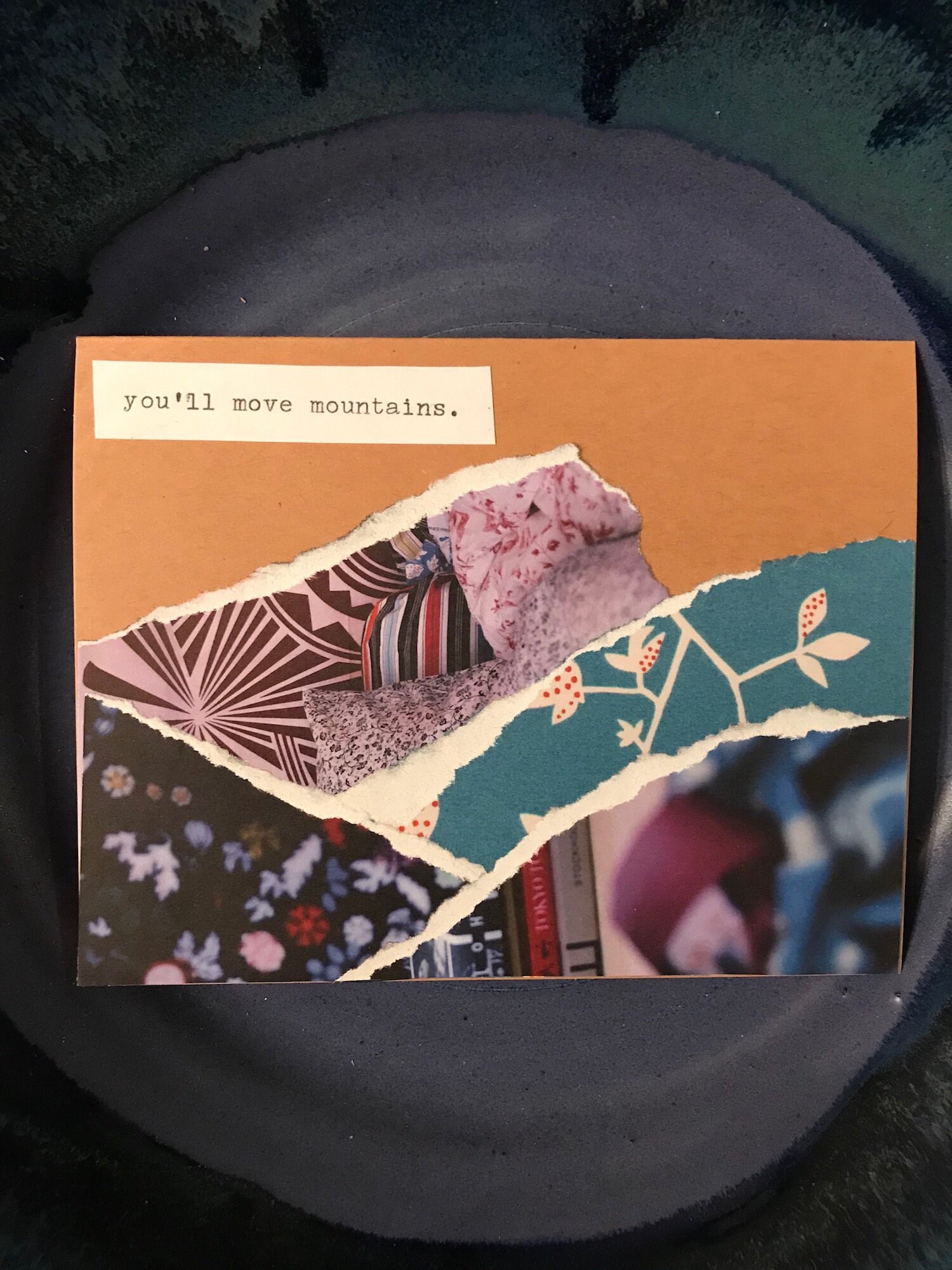 Mountains Greeting Card - Torn Paper Art - Etsy