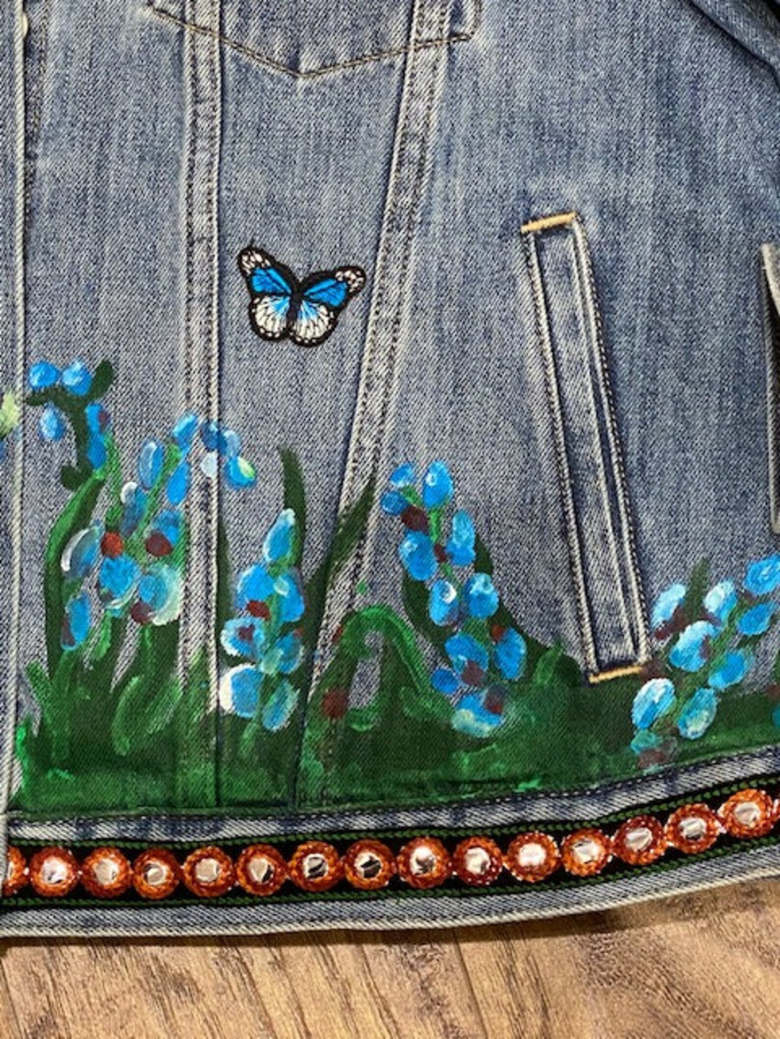 Hand Painted Texas Denim Jacket - Etsy