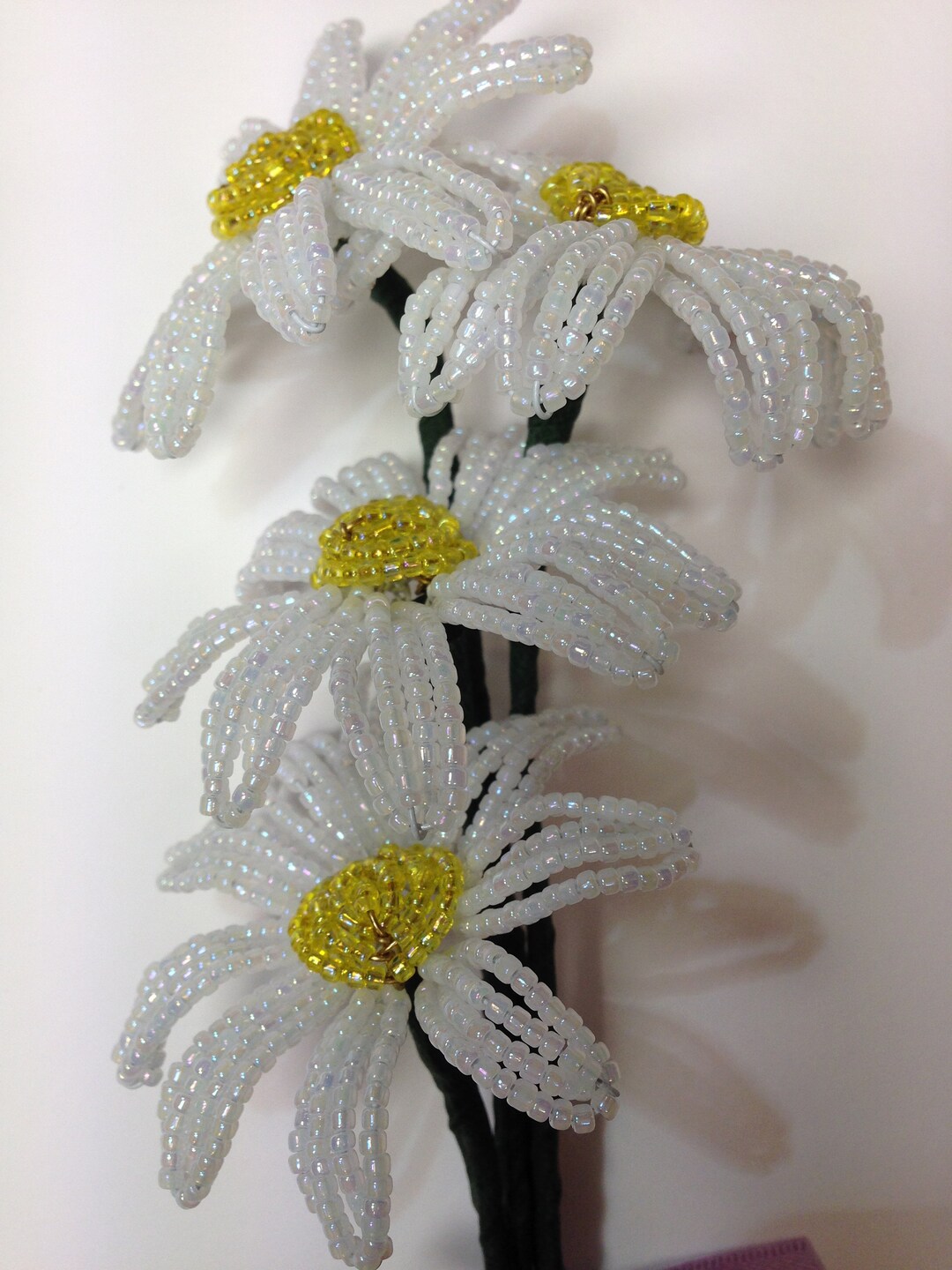 French Beaded Daisy SINGLE STEM - Etsy
