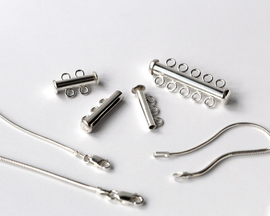 Multi Chain Sterling Silver Tube Slide Clasp - Etsy