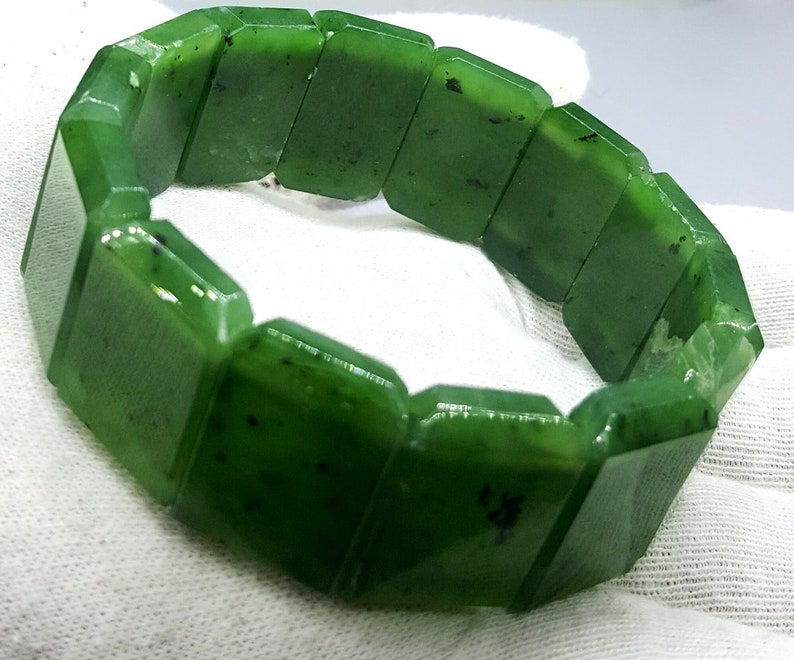 Wow Beautiful Green Color Nephrite Jade Bracelet Hand Made | Etsy