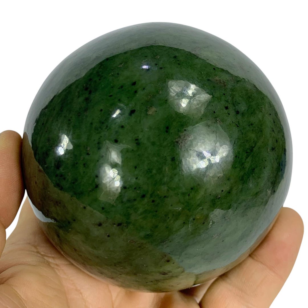 Beautiful Green Nephrite Jade Sphere, Nephrite Jade Sphere, Nephrite ...