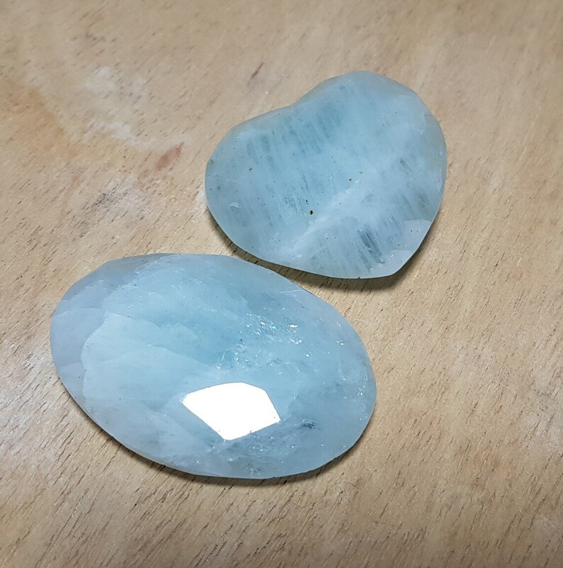 103 Grams Beautiful Sky Blue Facet Aquamarine Heartpalm | Etsy