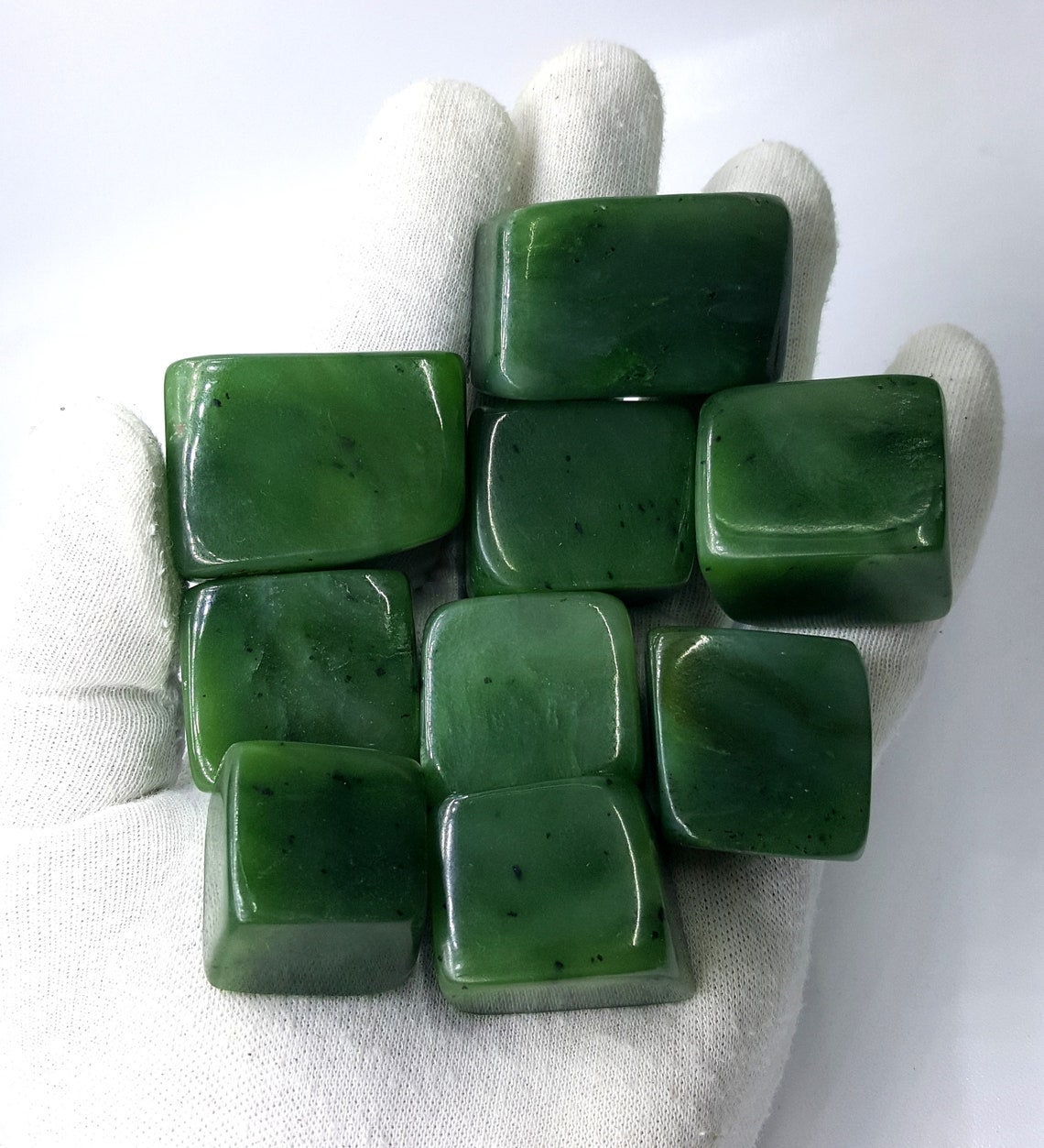 370 Grams Beautiful Nephrite Jade Green Color Tumbles Hand - Etsy