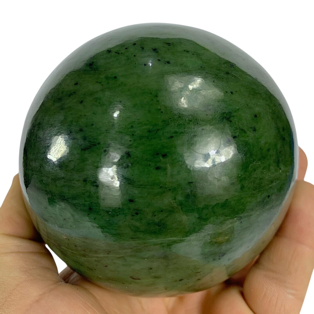 1.4 Kg Great Quality Green Nephrite Jade Sphere, Nephrite Jade Sphere, Nephrite Jade Ball ...