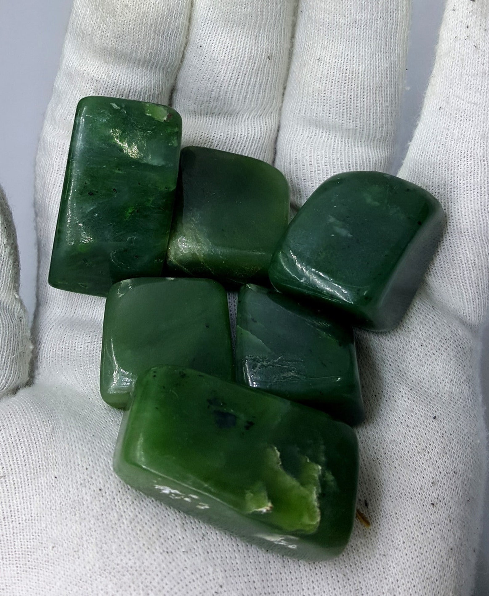 530 Grams Beautiful Nephrite Jade Green Colour Tumbles Hand - Etsy
