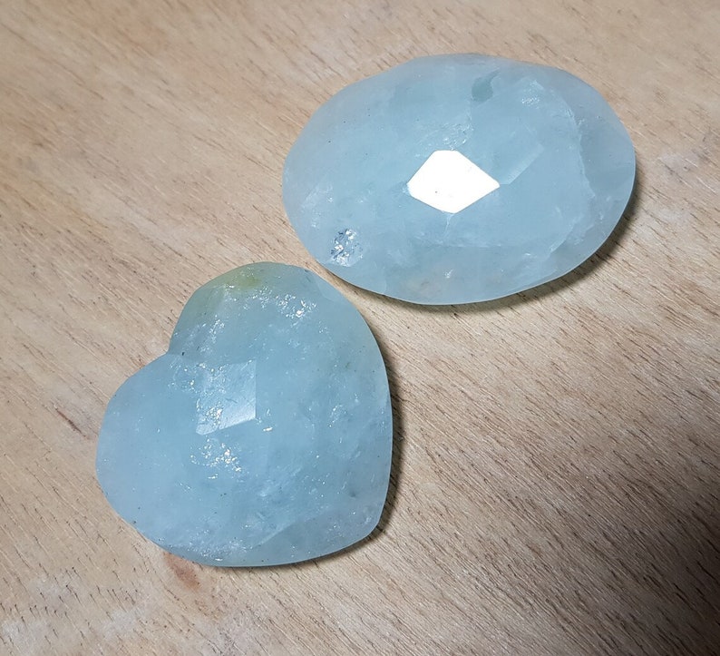 103 Grams Beautiful Sky Blue Facet Aquamarine Heartpalm | Etsy