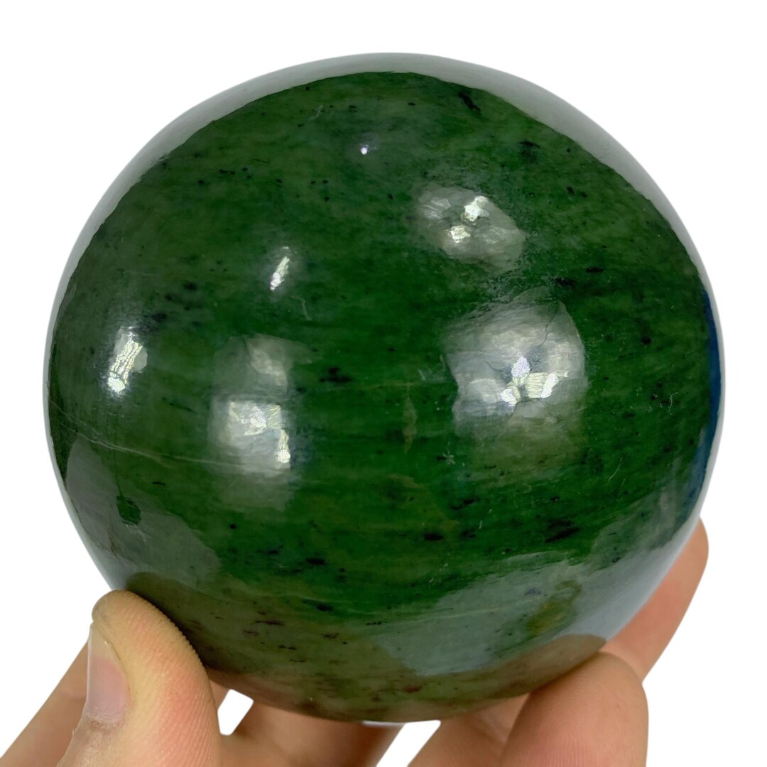 Beautiful Green Nephrite Jade Sphere, Nephrite Jade Sphere, Nephrite Jade Ball, Nephrite Crystal ...