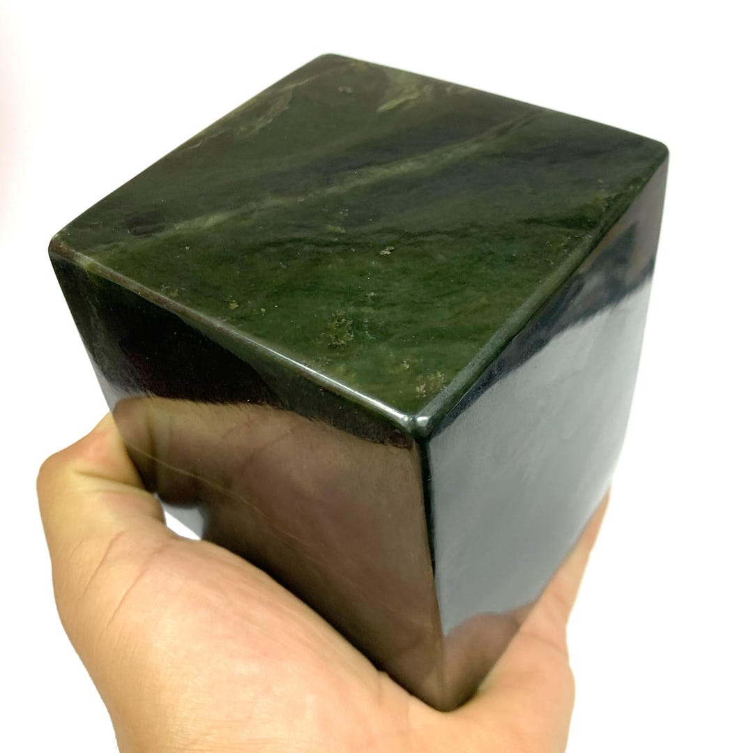 Dark Green Nephrite Jade Cube: Polished Afghan Jade Stone (4.62 Lbs) - Etsy