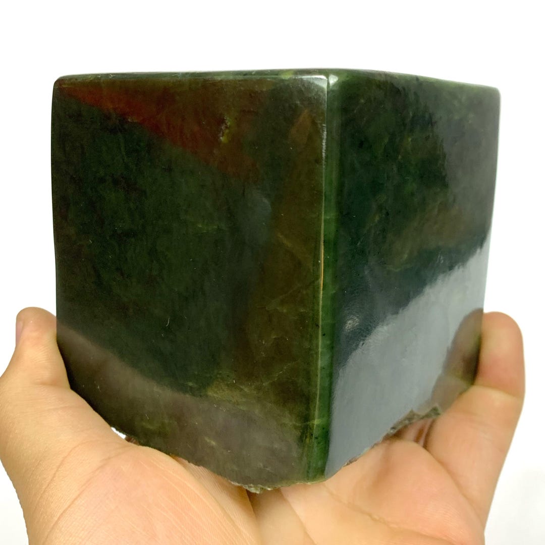 Dark Green Nephrite Jade Cube: 3.52 Lbs Polished Stone - Etsy