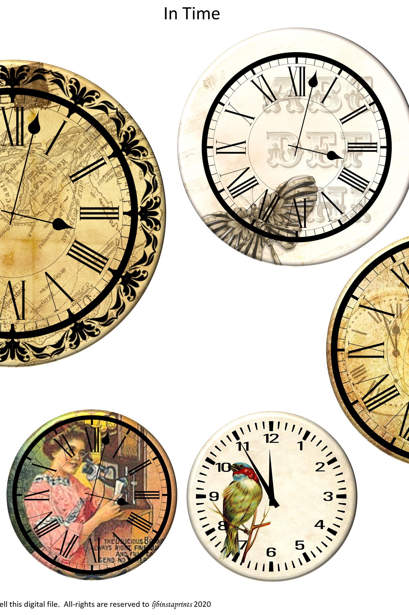 Clock Journal Elements Junk Journal Clock Embellishments | Etsy