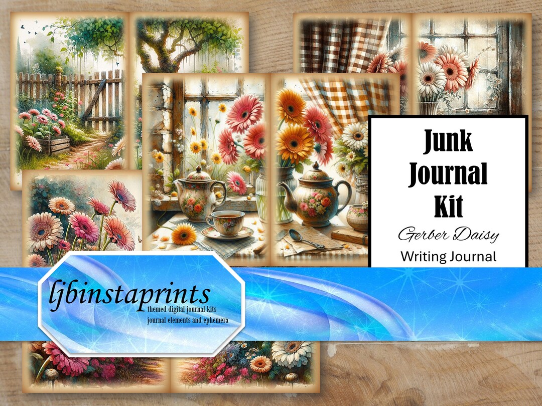 Gerber Daisy Journal Kit, Daisy Journal Kit, Botanical Journal, Daisy ...