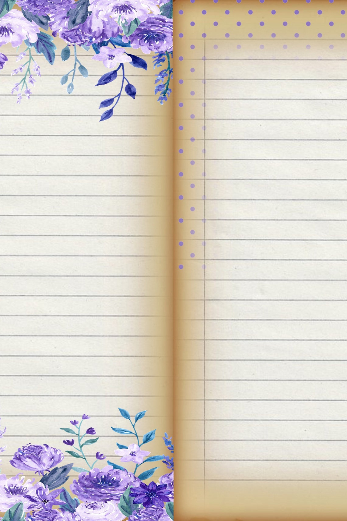 Purple Floral Journal Kit Floral Journal Kit Botanical | Etsy