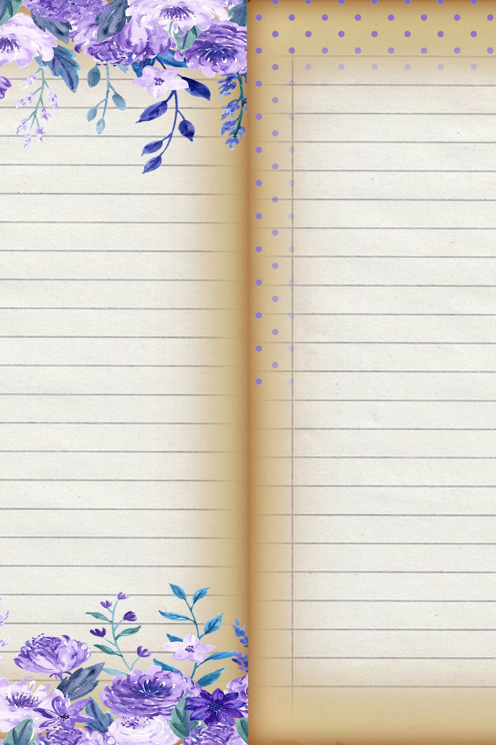 Purple Floral Journal Kit Floral Journal Kit Botanical | Etsy