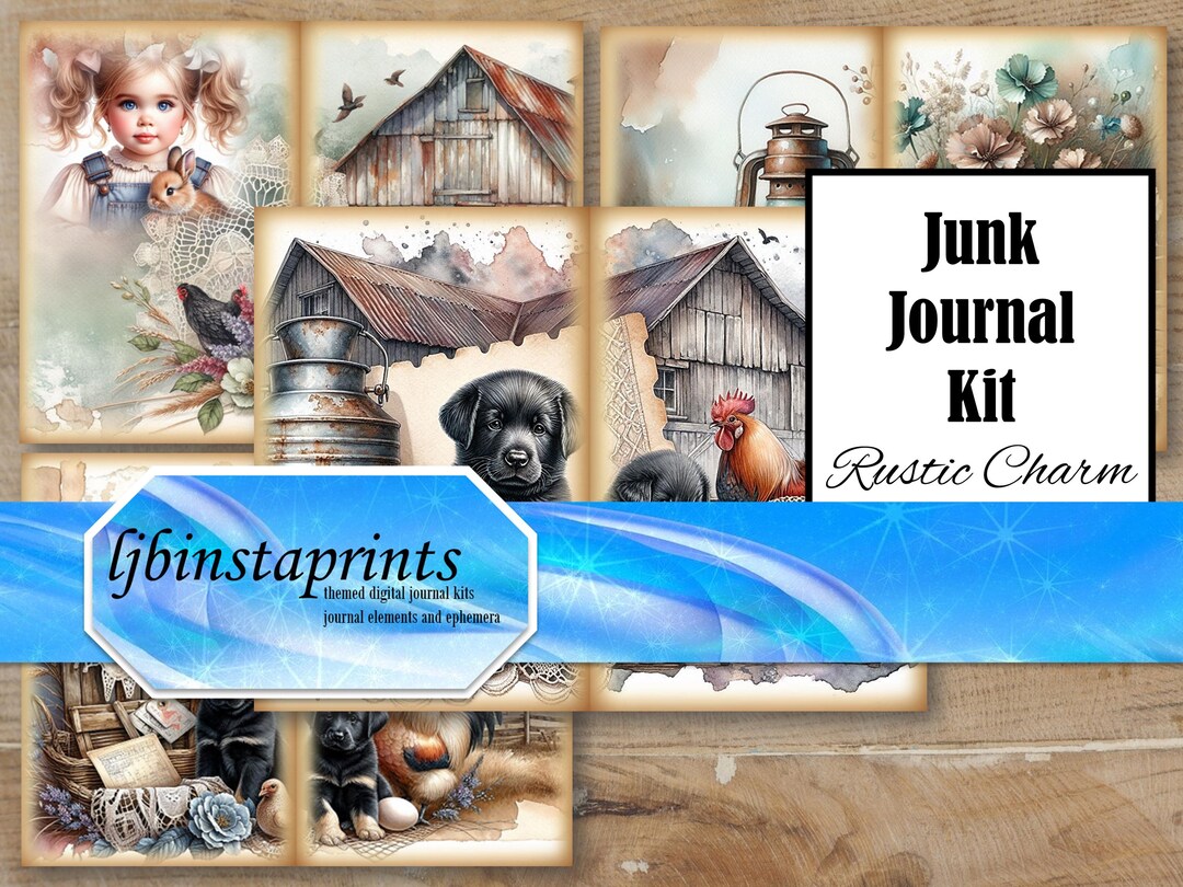 Rustic Charm Junk Journal Kit, Rustic Journal Kit, Farm Junk Journal ...