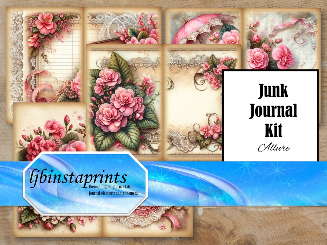 Begonia Floral Journal Kit: Allure DIY Scrapbook (PDF & JPG) - Etsy