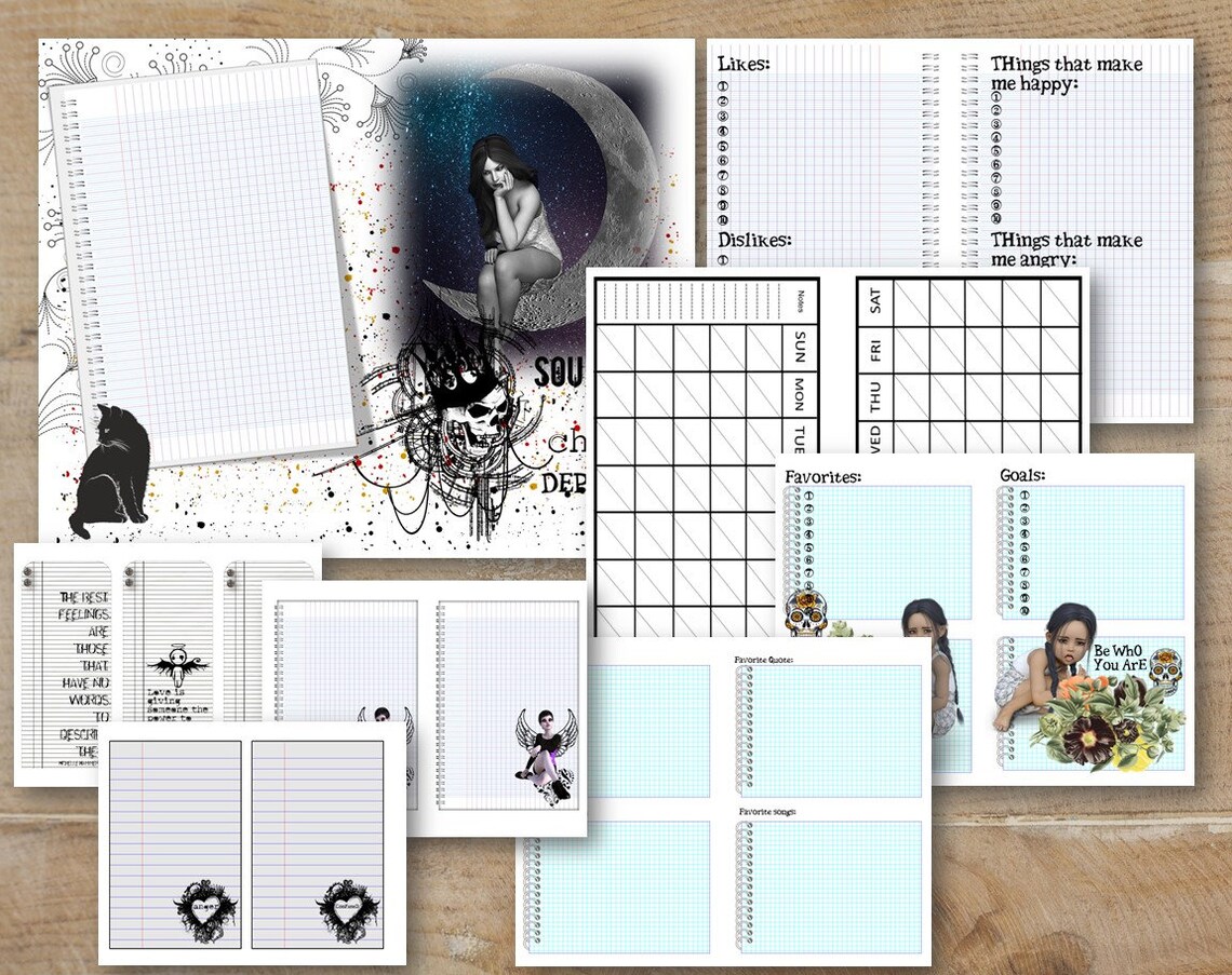 Emotional Journal Kit EMO Journal Kit Depression Journal | Etsy