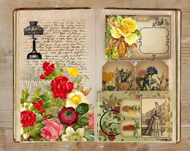 Pretty Postcards Journal Postcards Junk Journal Postcards | Etsy