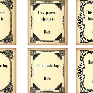 Journal Bookplate Bundle, Journal Page Elements, Bookplate Journal ...