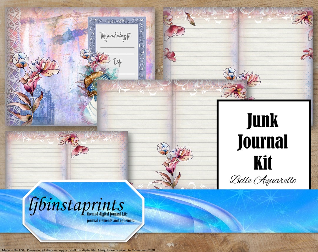 Watercolor Floral Journal Kit: Printable Writing Pages (PDF & JPG) - Etsy